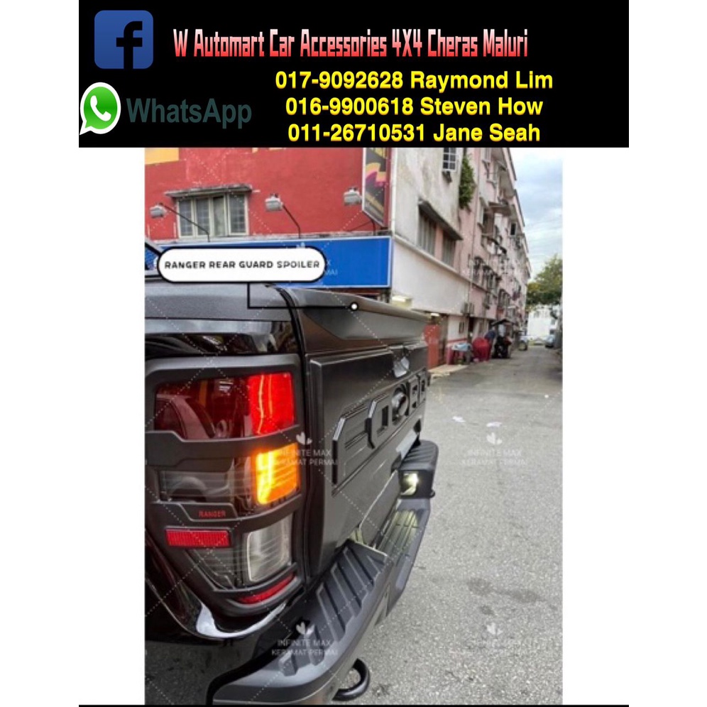 FORD RANGER 2012-2020 REAR BONNET SPOILER REAR TAIL GATE SPOILER COVER ...