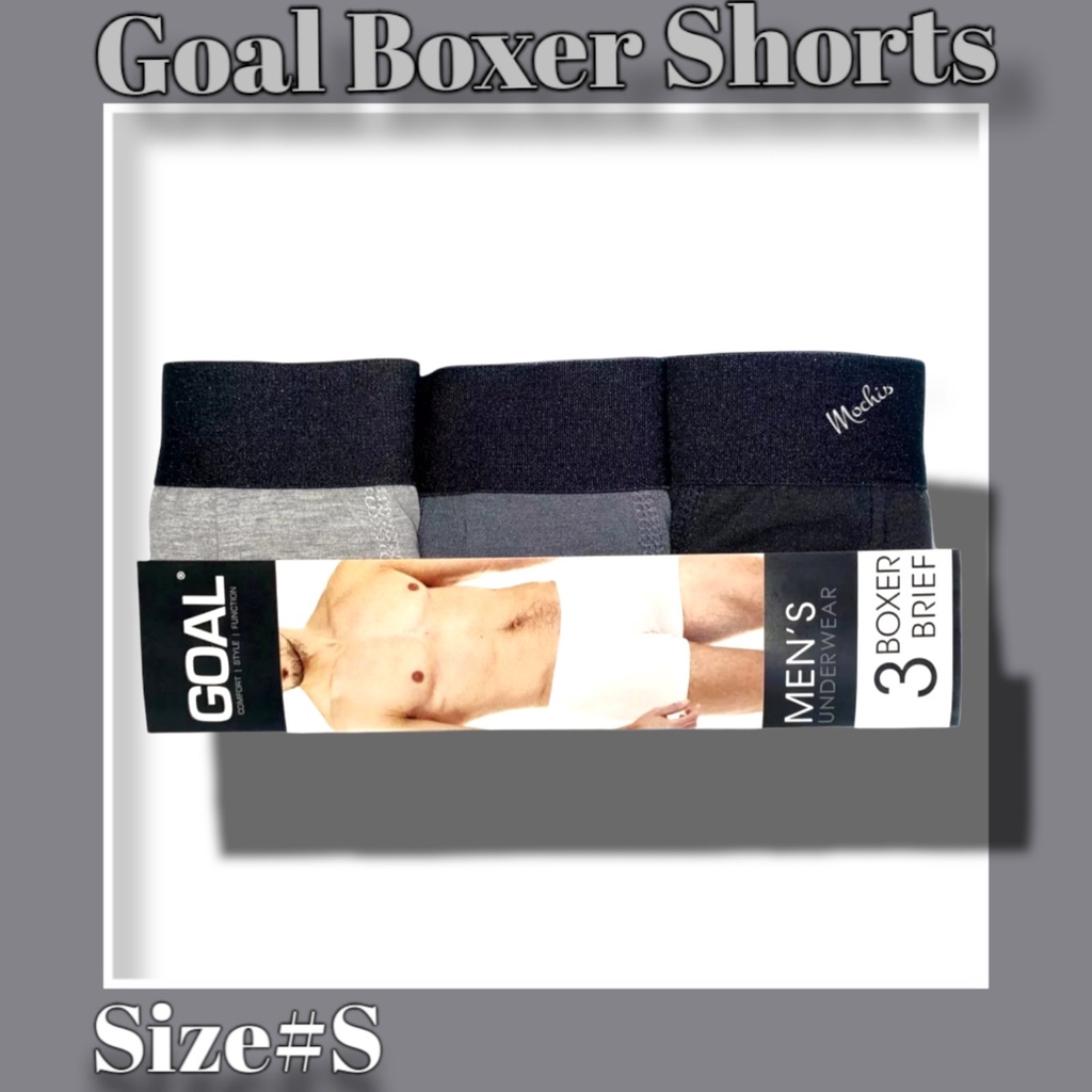 GOAL Men's 3pcs Colored Boxer shorts with 1.5" Stretchable garter in ...