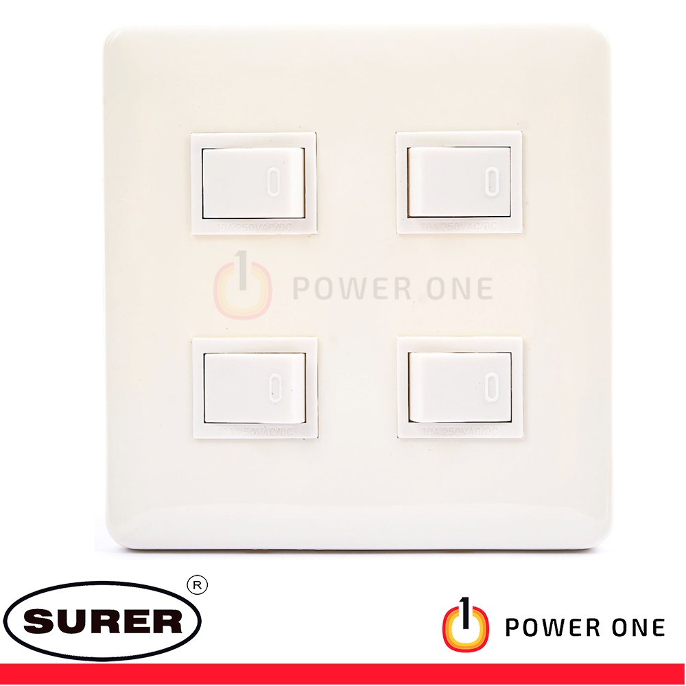 Surer 1373-B 4 Gang 3 Way Switch, Flush Type with Utility Box (DIY ...