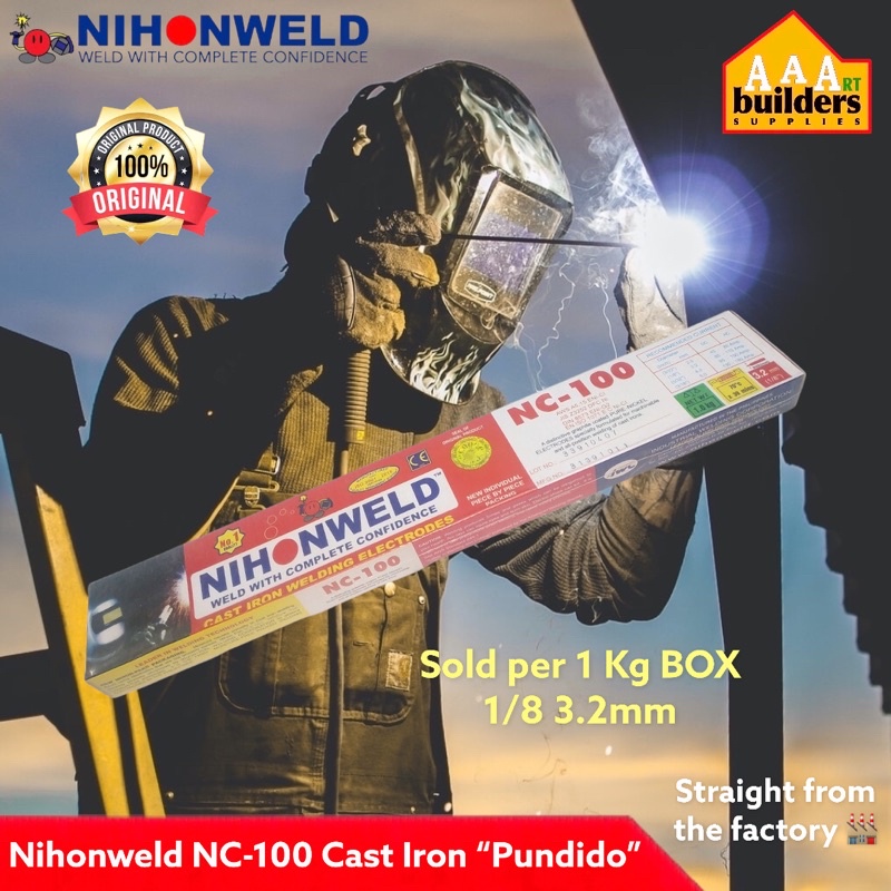 Nihonweld NC-100 Cast Iron Welding Rod Pundido 1/8 3.2mm Sold per 1kg ...