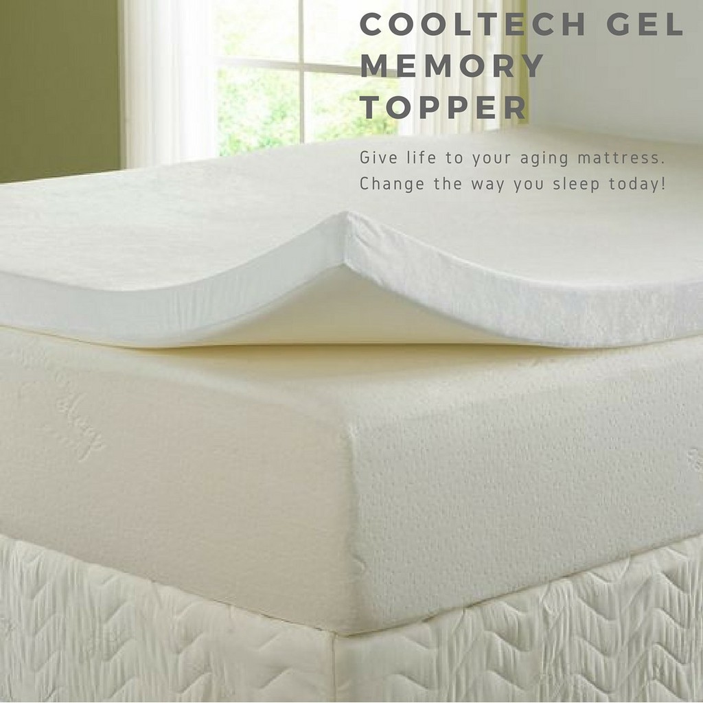 Comfort Living Foam Topper 2 and 3 inches thickness Premium CoolTech Gel Infused Memory Topper ...