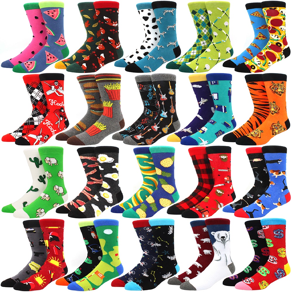 High Quality Combed Cotton Socks Food Pattern Long Tube Funny Happy ...