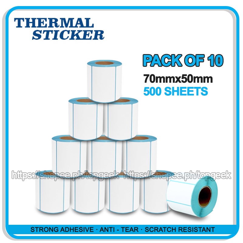 70x50mm Thermal Adhesive Waterproof Barcode Label Sticker Roll 500pcs ...