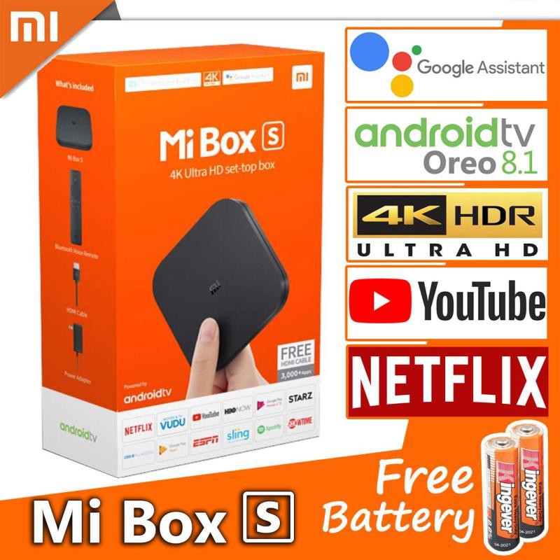 [Free Batteries]Original Xiaomi MI Tv BOX S 4K Ultra HD Android TV 8.1 ...