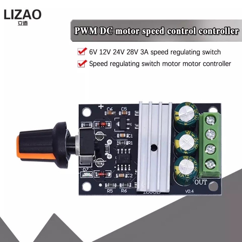 Regulator DC 6 V -28VDC 3A 80 W PWM Motor Speed Controller ...