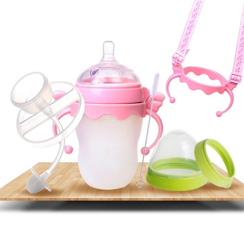 Comotomo bottle accessories green/pink handle top straw | Shopee ...
