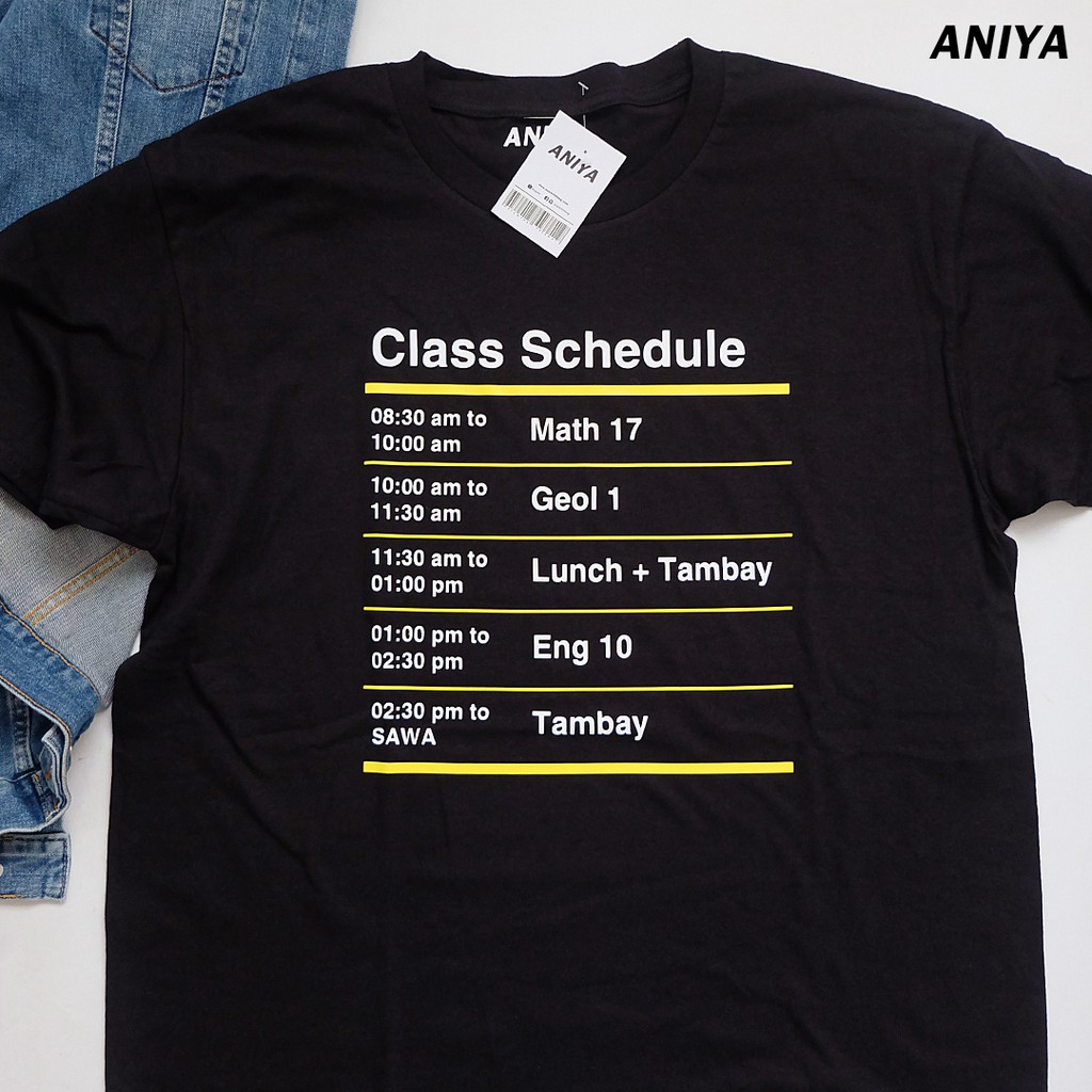 ANIYA CLOTHING Class Schedule Unisex Shirt Men's Women's T-shirt ...