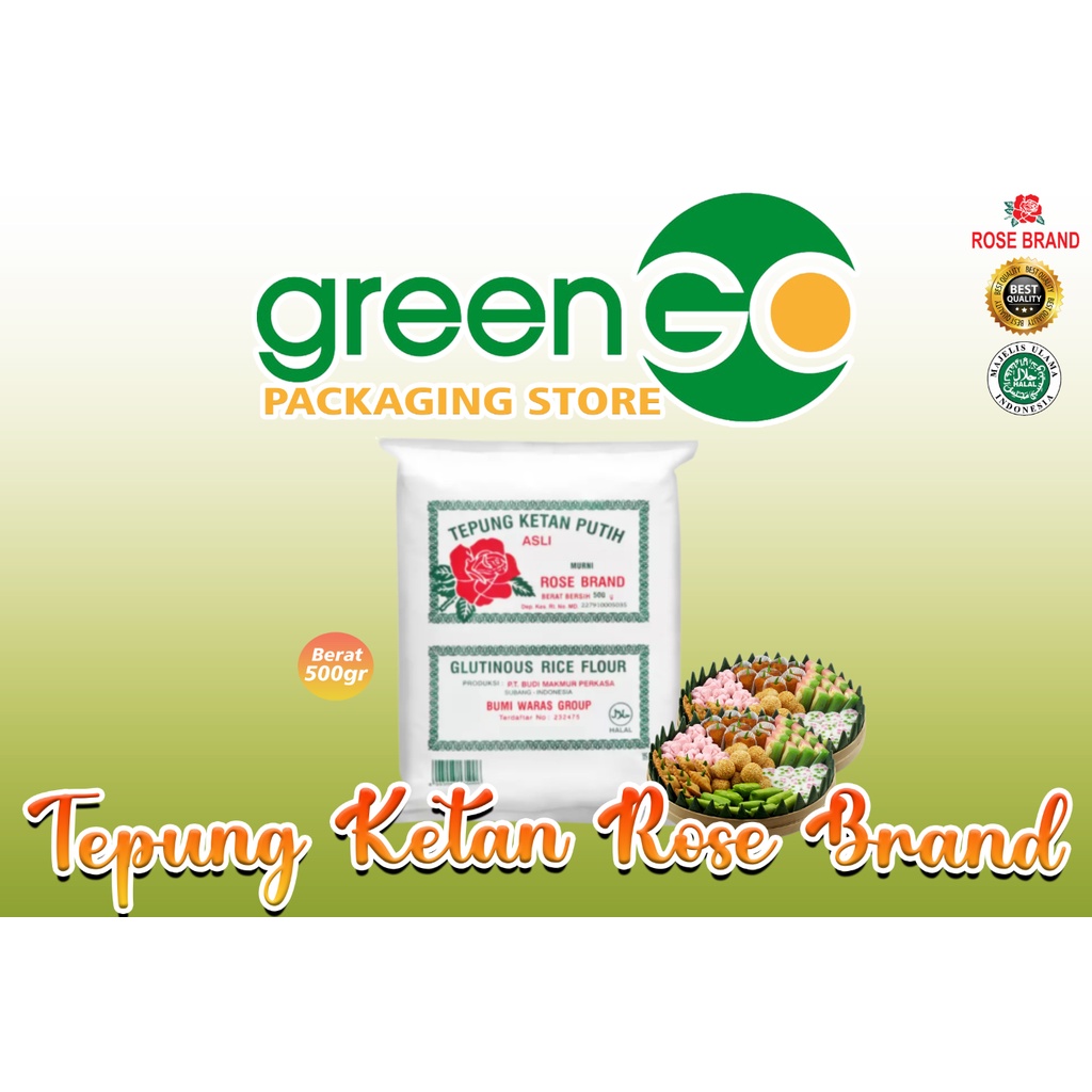ROSE BRAND WHITE GLUTINY RICE FLOUR 500GR 1 PACK ORIGINAL GLUTEN RICE ...