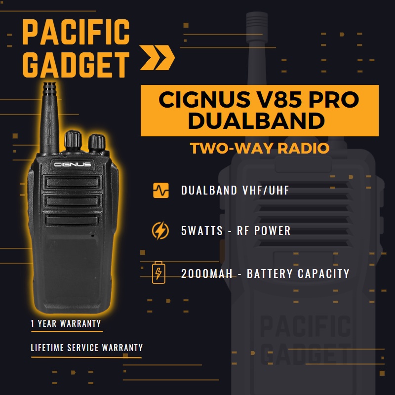 Cignus V85 Pro Dual Band VHF / UHF 5 Watts Two Way Radio | Shopee ...