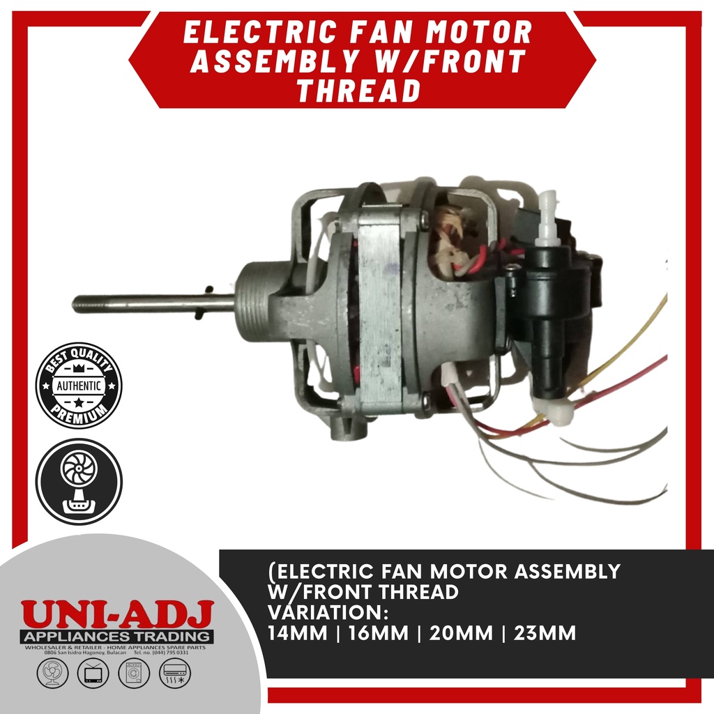 Electric Fan Motor Assembly with Front Thread - Spare Parts Only ...