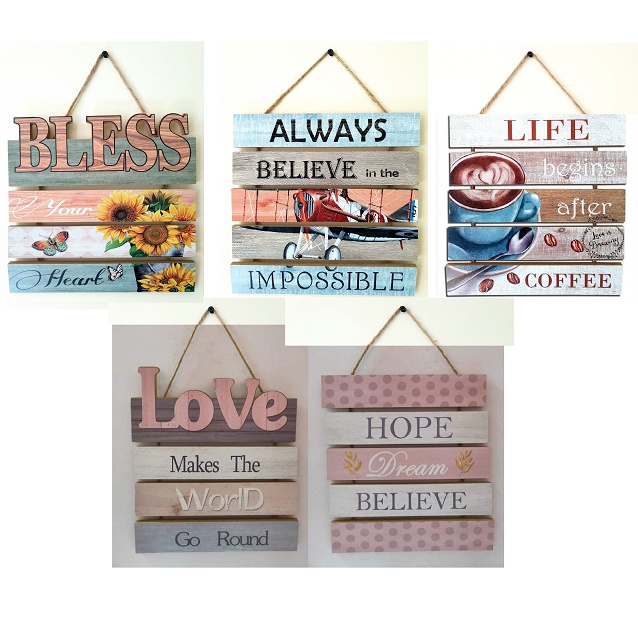 Cute Wooden signages Inspirational Quotes Wall Hanging Decor | Home ...