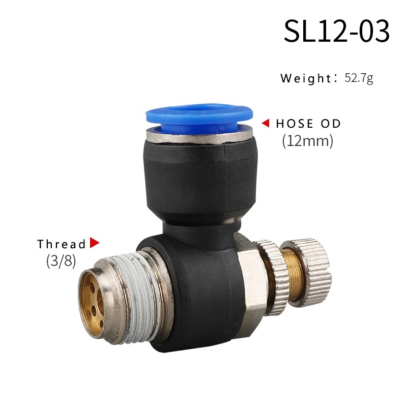 SL connector pneumatic trachea quick connector throttle valve speed regulating valve SL4 / 6 / 8 ...