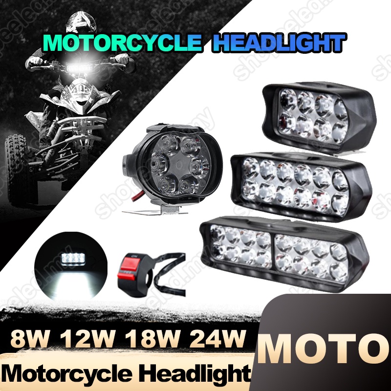 Led motorcycle headlights Fog Spotlight headlights 12W/18W/24W electric ...