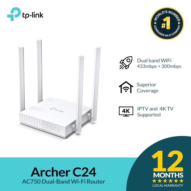 TP-Link Archer C24 AC750 Dual Brand Wi-Fi Router | Shopee Philippines