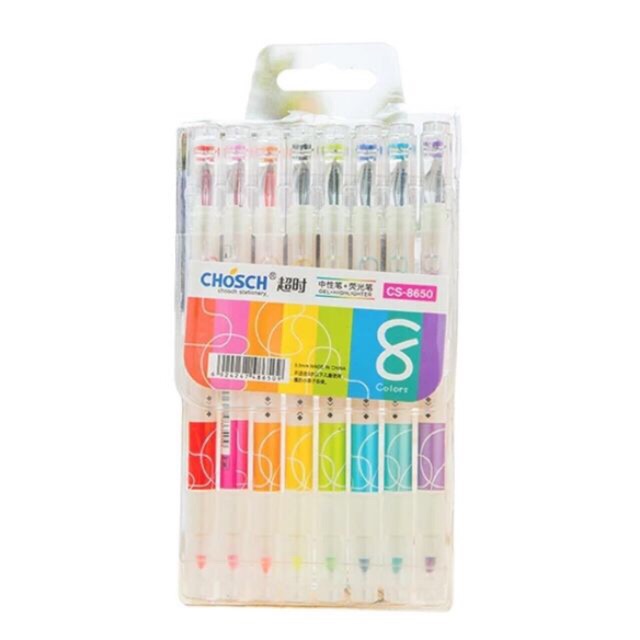 Chosch 2 in 1 Gel Pen and Highlighter Dual Tip Set | Shopee Philippines