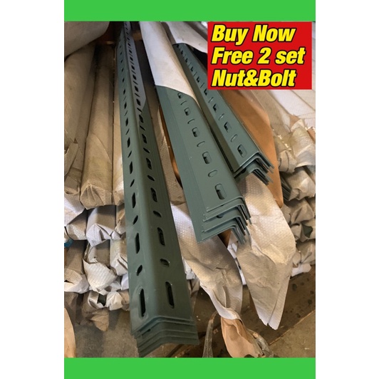 Slotted Angle Bars Free Nut&Blot（1Ft-5Ft）1.5“*1.5“*2.0mm | Shopee ...