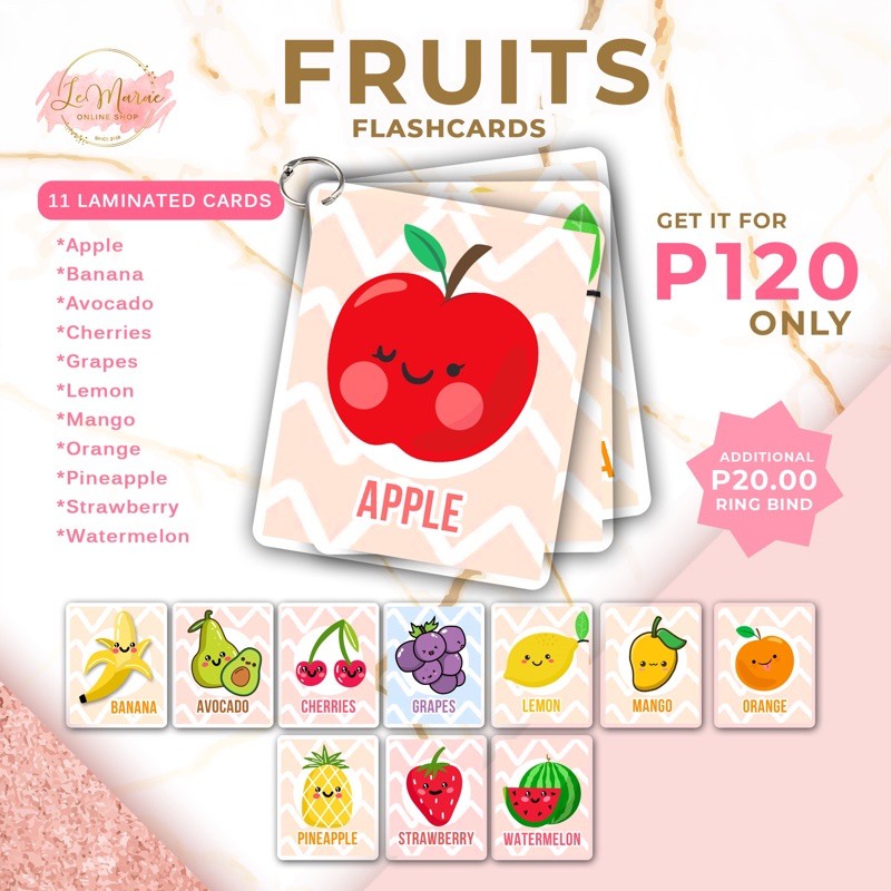 FRUITS BASIC FRUITS Flash cards Laminated Flashcards Interactive ...