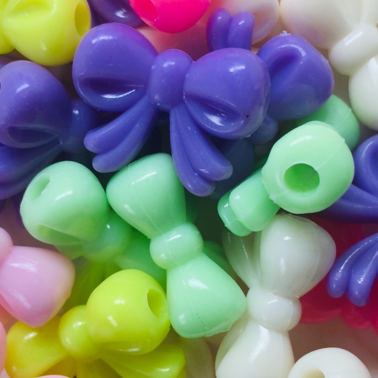 20mm/30 pcs Pastel Big Ribbon Acrylic Charm DIY Beads ( ASSORTED COLORS ...