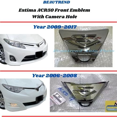 Toyota Estima ACR50 Front Grille Emblem Logo With Camera Hole 2006 2007 ...