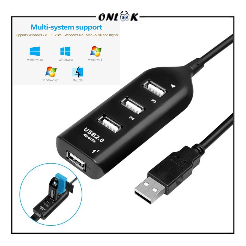 Usb Hub 4 Port Output in 1 2.0 Connecting Connection Laptop Computer ...