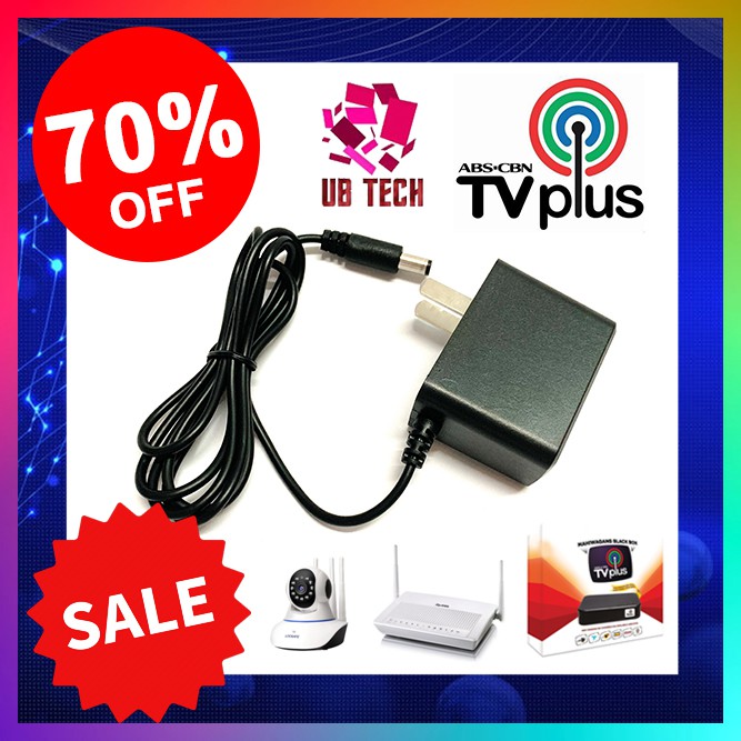 ABS CBN TV PLUS ADAPTER 12volts ( DC 12V 1A 1000mA Power Supply Adapter ...