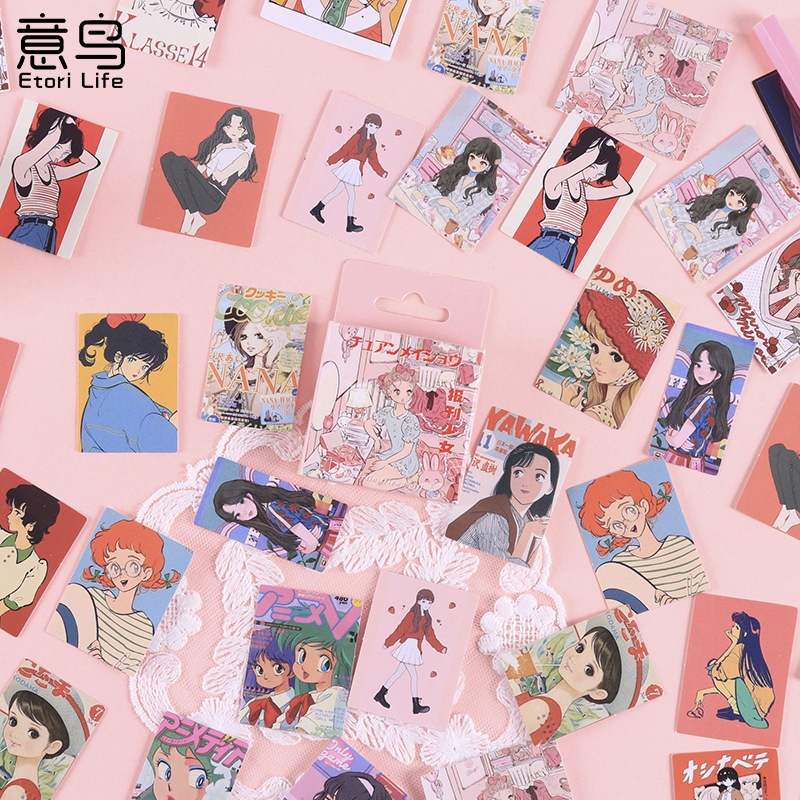 46 Pcs Anime Character Small Size Scrapbook Stickers Boxed Diy ...