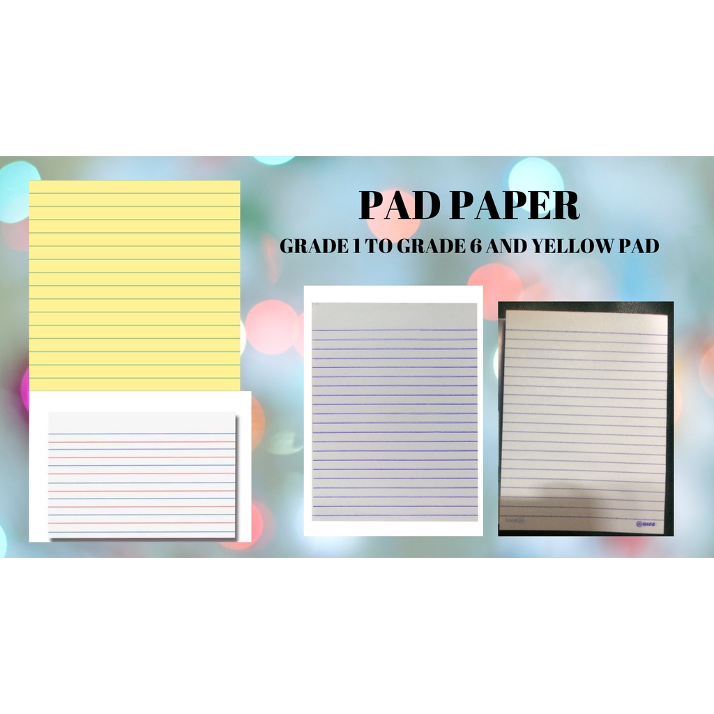 Grade 1 to grade 4 and Yellow Pad Paper 1 pad only | Shopee Philippines