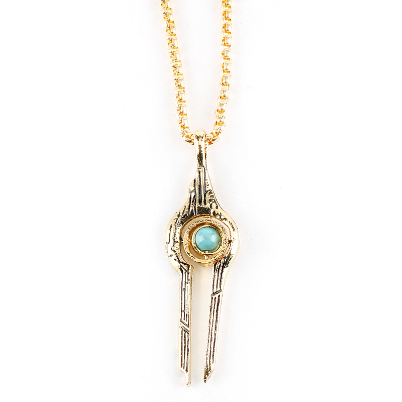 Game Mass Effect 4 Relay Necklace Simple Stick Nature Stone Pendant Necklace Vintage Jewelry For