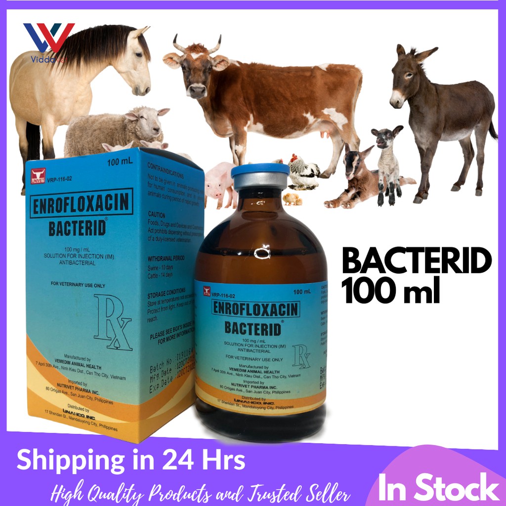 100ml Bacterid Unahco antibacterial for pets animals Treatment of ...