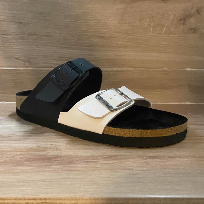L&J Shoes Arizona Split Black & White Tearproof PVC Synthetic Leather ...
