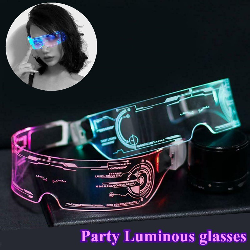 Luminous LED Glasses Light Up Glasses LED Colorful Rave Costume Party ...