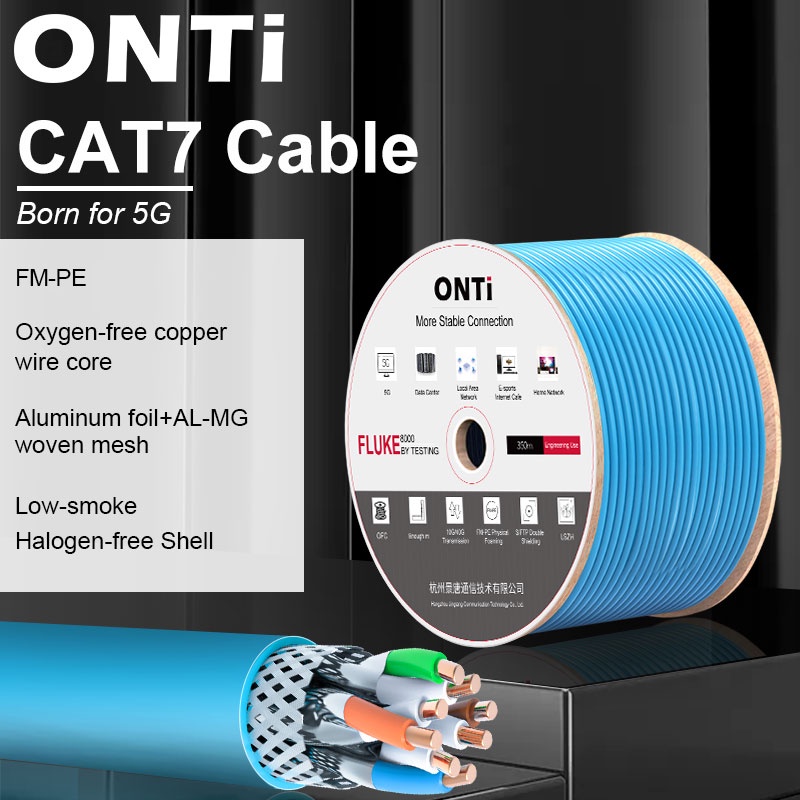 CAT7 Network Cable Oxygen-Free Copper Double Shielding Engineering Mega ...