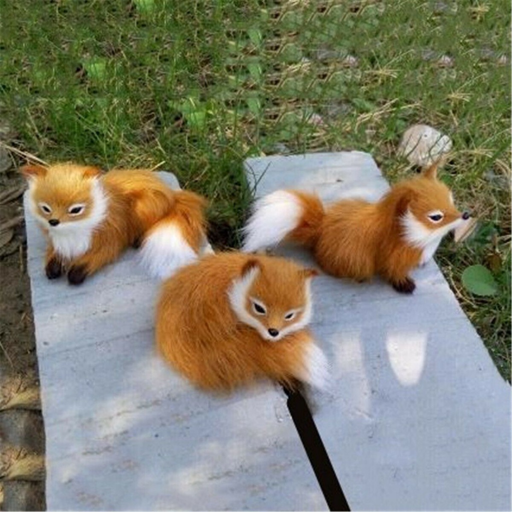 Handmade Simulated Fox Plush Toy Realistic And Charming Home Decor ...