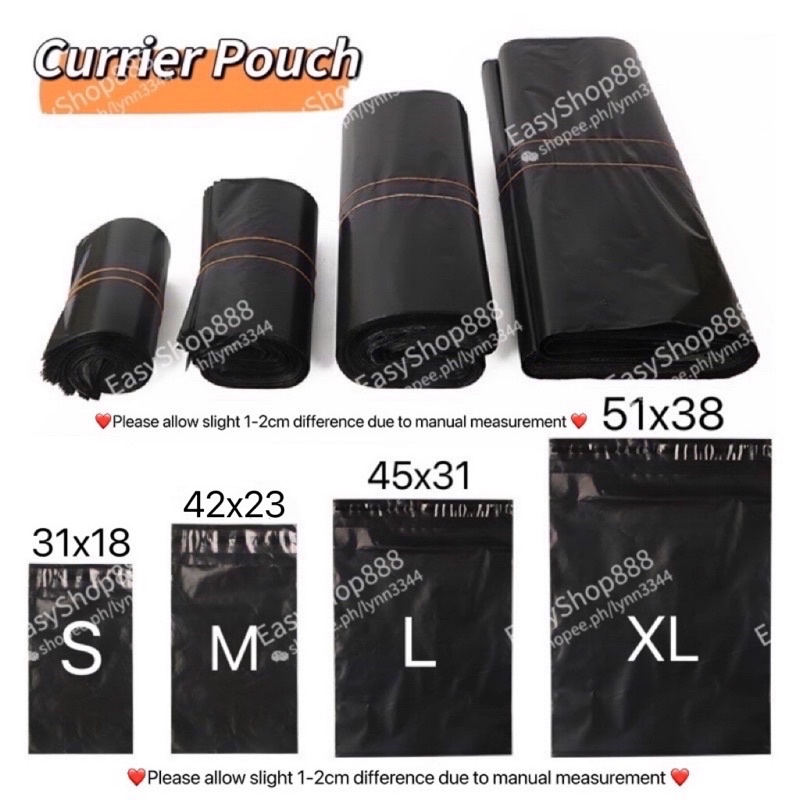 100pcs black courier pouch plain pouch express pouch Parcel Pouch ...