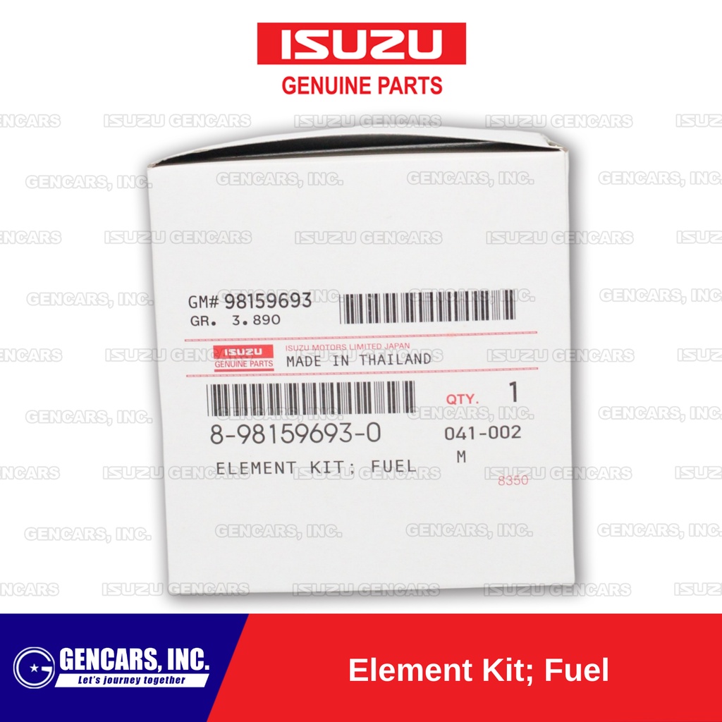 Isuzu Fuel Filter Element Type for D-Max, mu-X (8-98159693-0) (Genuine ...