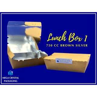 Trigem Meal Box 750cc "Lunch Box 1" Brown Silver ( 25 pcs. Per Pack ...