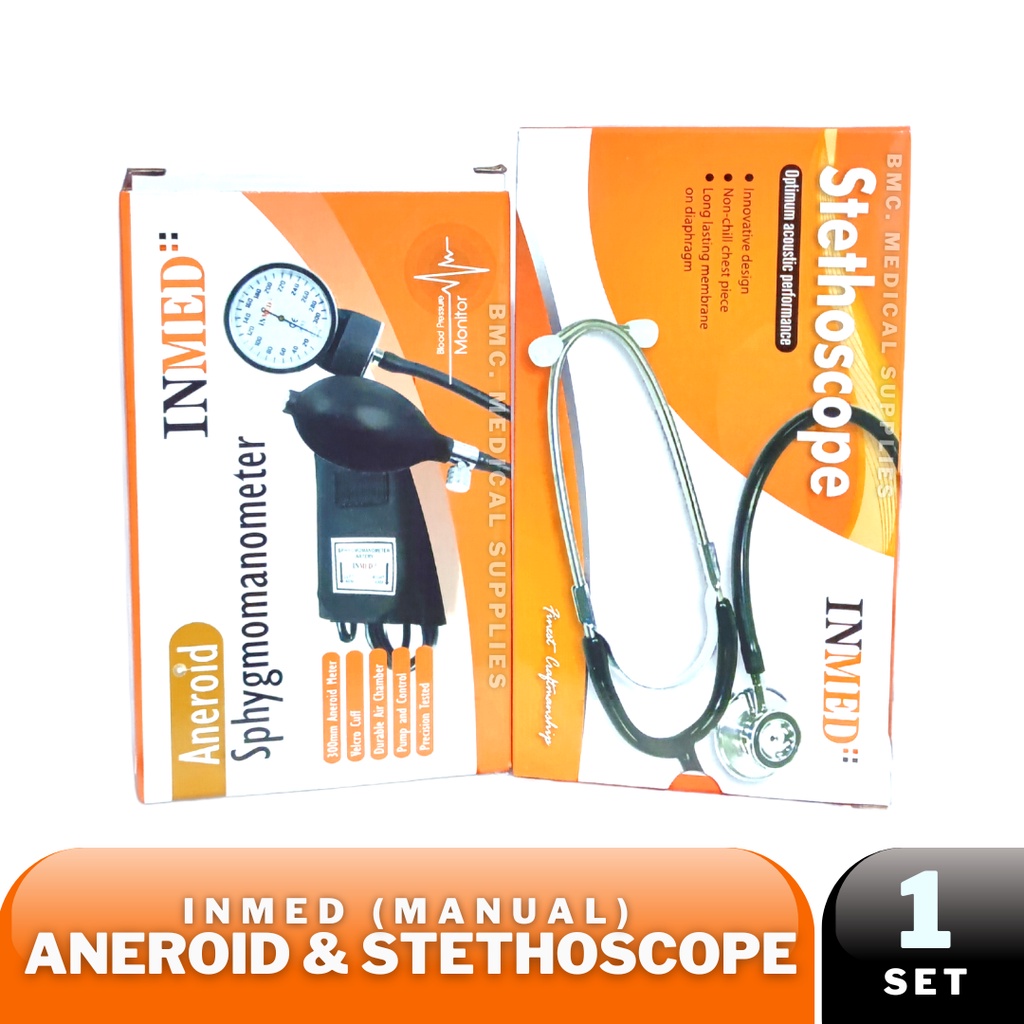 Inmed - Aneroid Sphygmomanometer and Stethoscope [1Set] | Shopee ...
