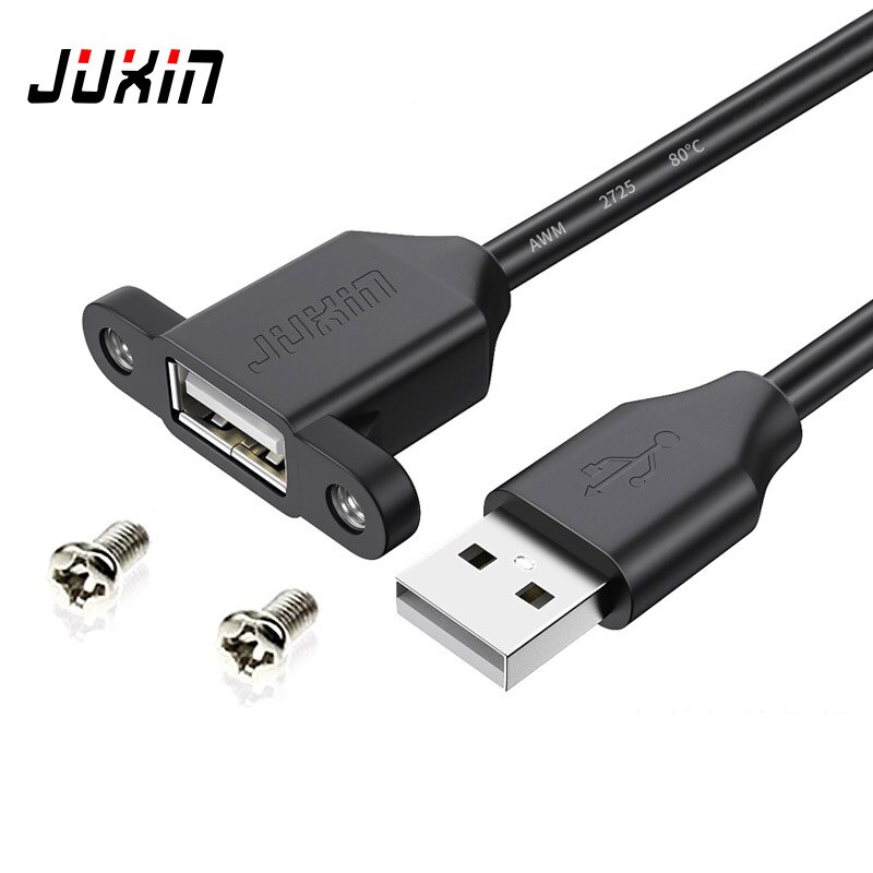 USB2.0 extension cable with ears USB cable male to female screw holes ...