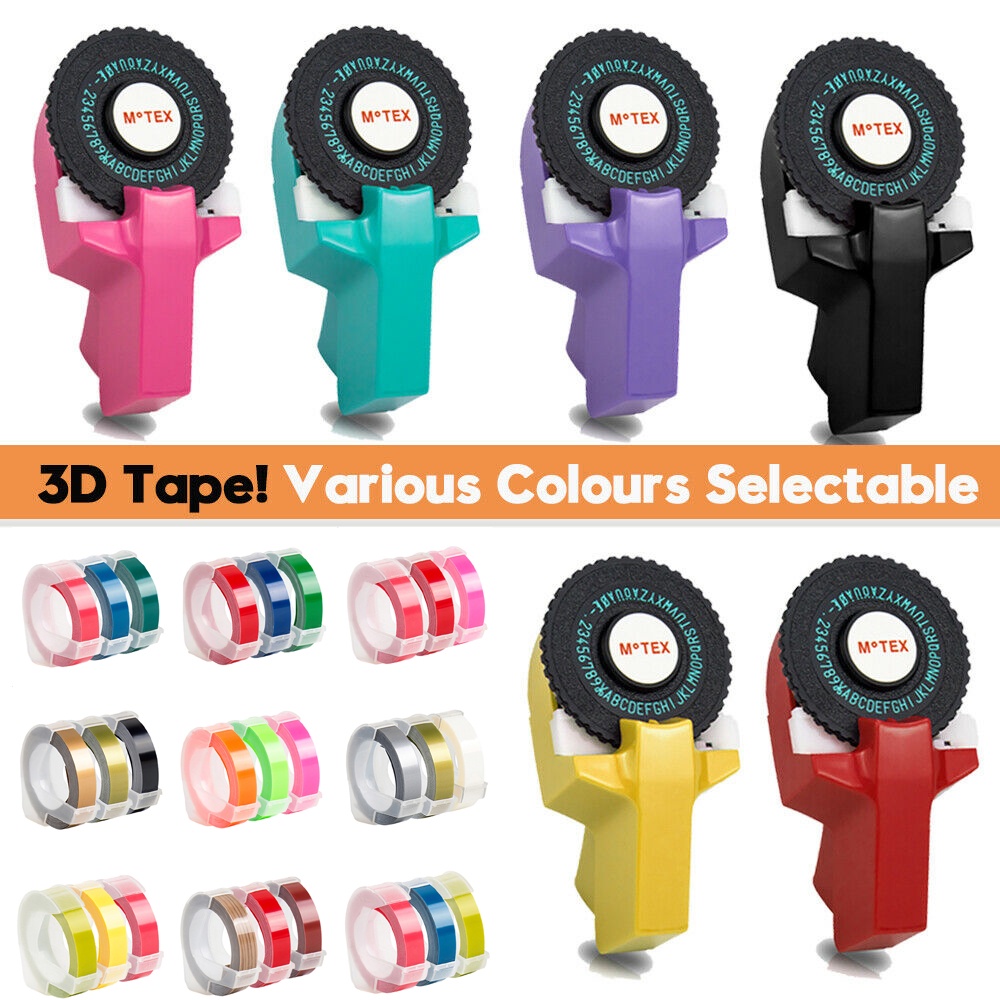 Multicolor MOTEX E101 Label Maker with FREE 2 TAPES (9mm x 3mtrs ...