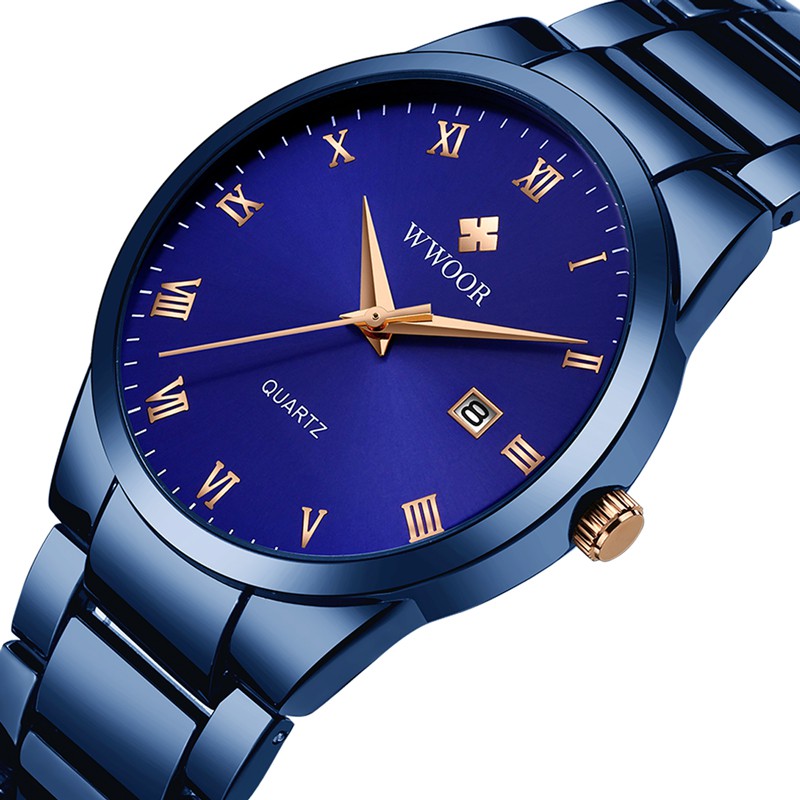 Wwoor Watch For Men Quartz Analog Clock Waterproof Stainless Steel ...