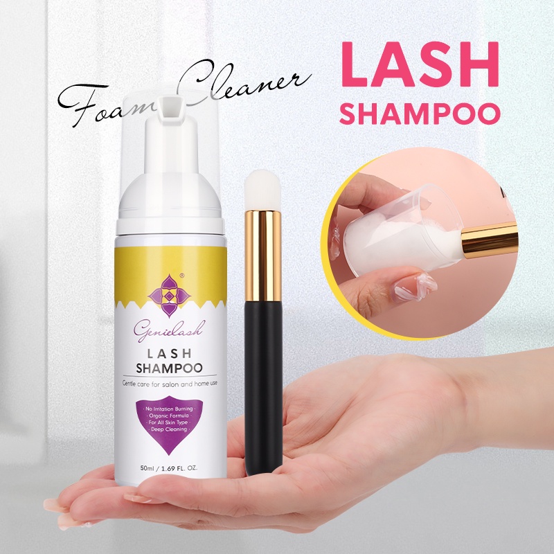 Genielash 50ml Lash Shampoo for Cleaning Eyelash No Irritation Eyelash ...