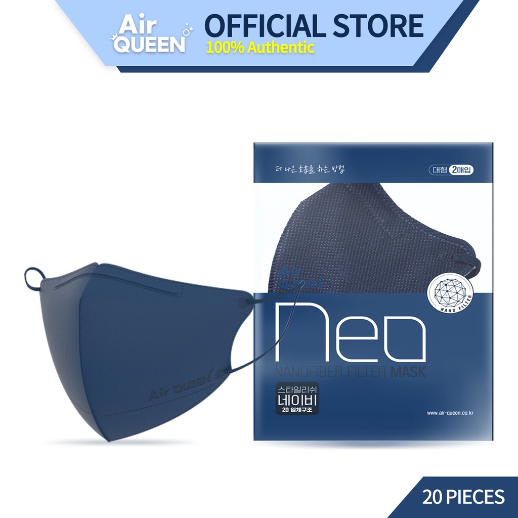 20pcs/10pack Air Queen NEO Nano Fiber Mask (Navy) | Shopee Philippines
