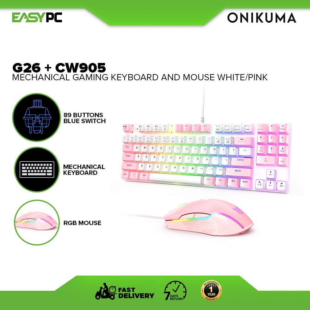 Easy PC | Onikuma G26 + CW905 Mechanical Gaming Keyboard and Mouse ...