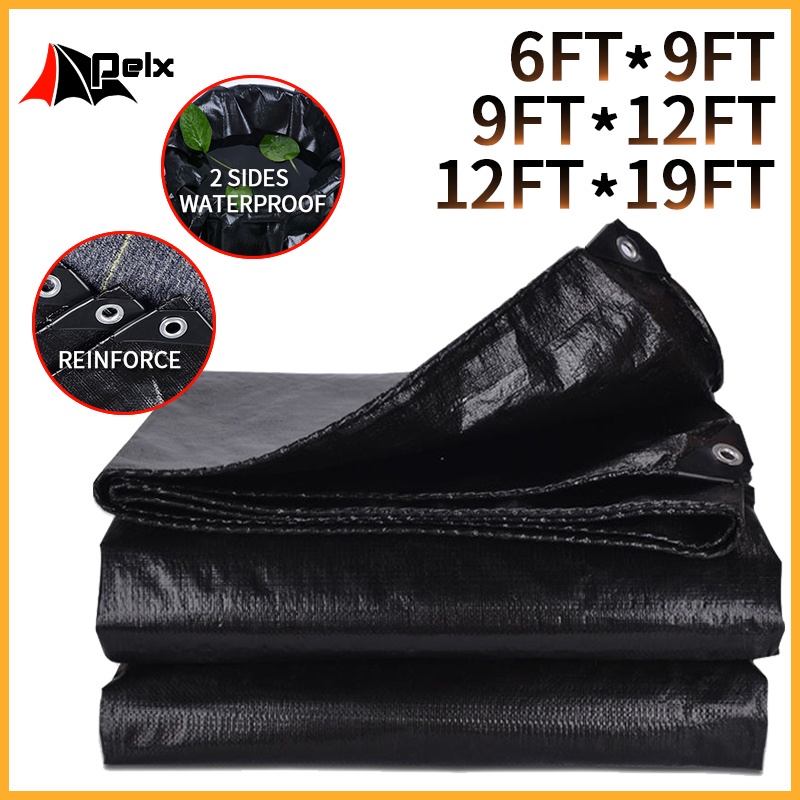 tolda trapal rain cover makapal size 6ft x9ft/12ftx19ft black tarpaulin ...