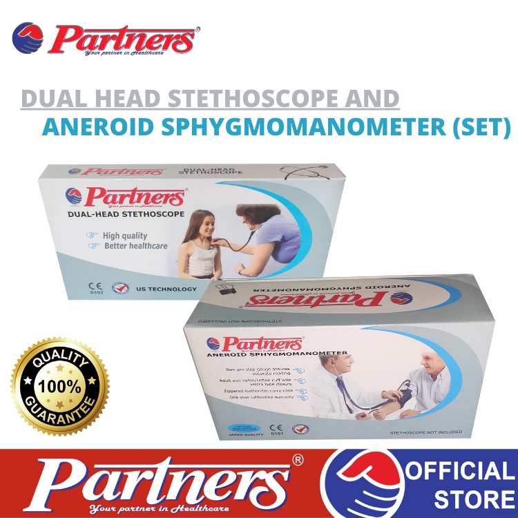 Partners Aneroid Sphygmomanometer and Dual-Head Stethoscope (Set ...