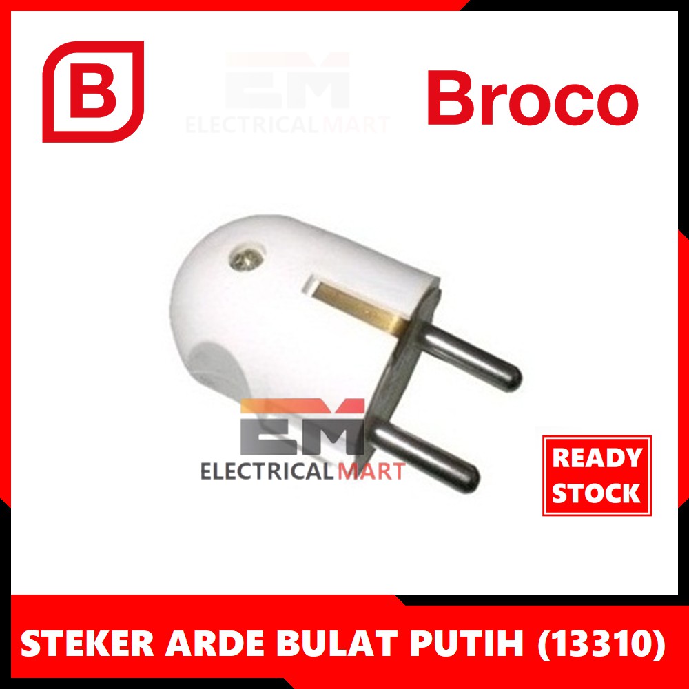 PUTIH White Round Broco Ground Plug (13310) 2P Plug White 1331055 ...