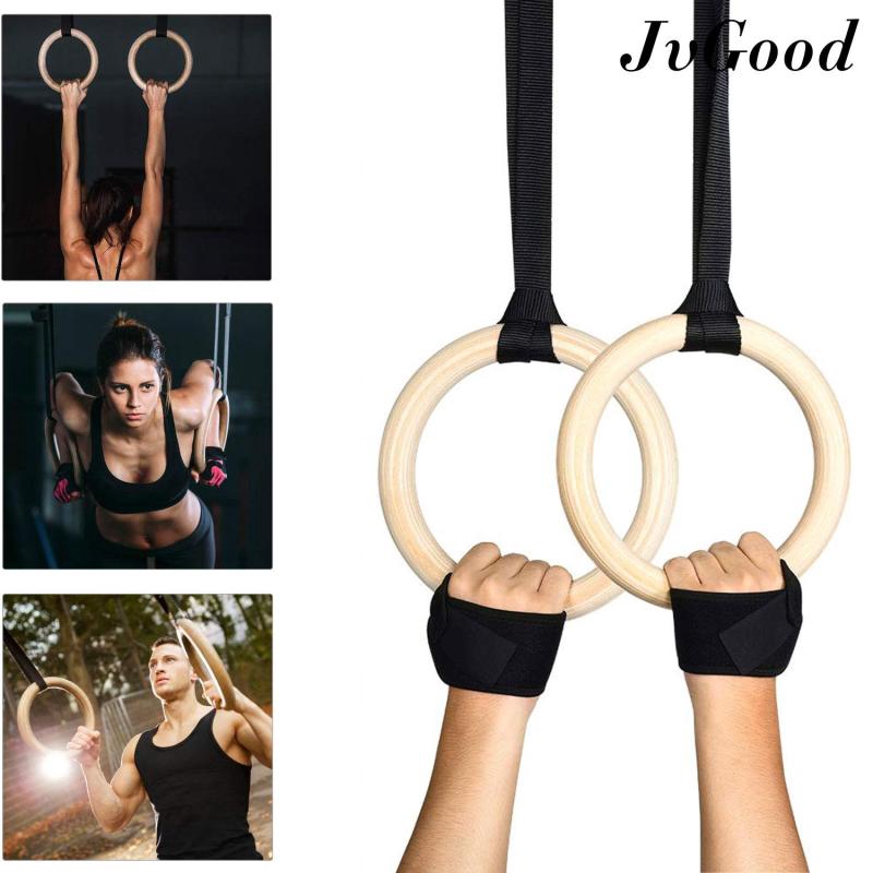 (A pair) Russian birch Wooden 28mm Gymnastic Rings Fitness Exercise ...