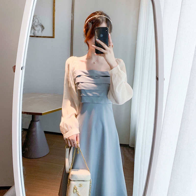 dusty royal midnight blue dress for women casual maxi fitted dainty ...