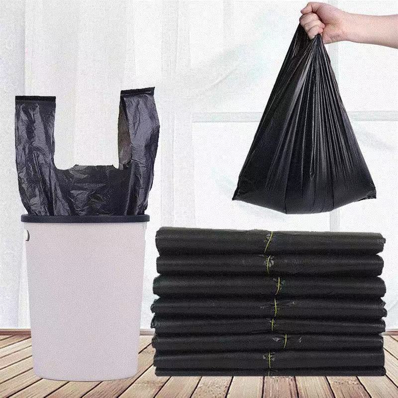 300Pcs/150pcs Black Thicken Disposable Vest Type Garbage Bags for Home ...