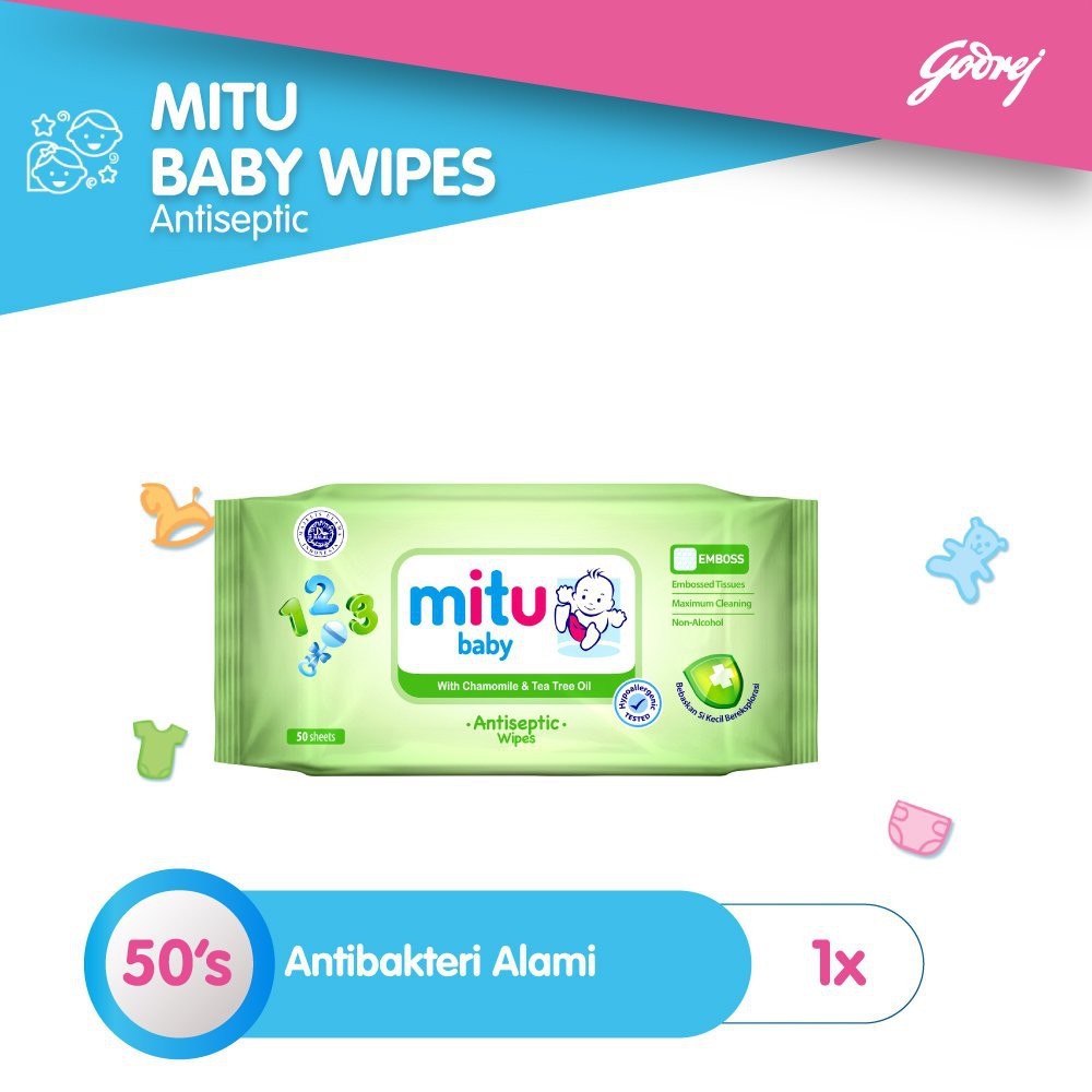 MITU BABY WIPES ANTISEPTIC WET TISSUES 50PCS | Shopee Philippines